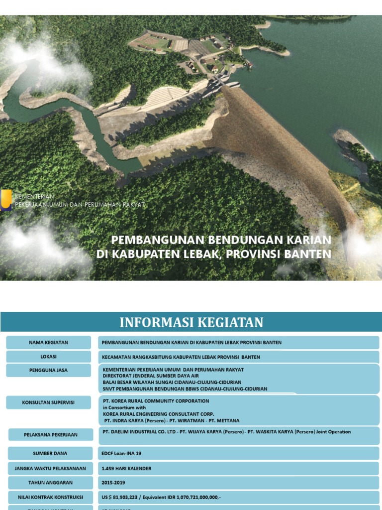 Pembangunan Bendungan Karian | PDF