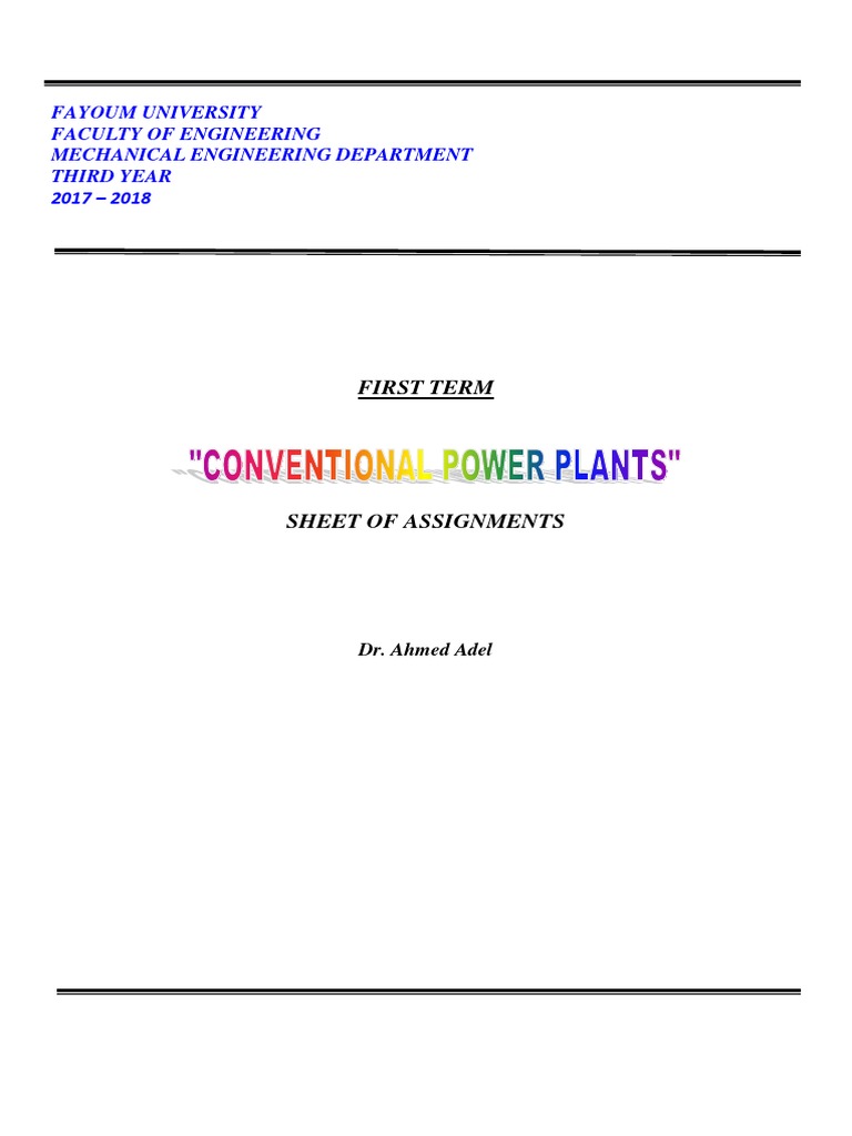 Power Plants Sheets | PDF | Gas Turbine | Steam