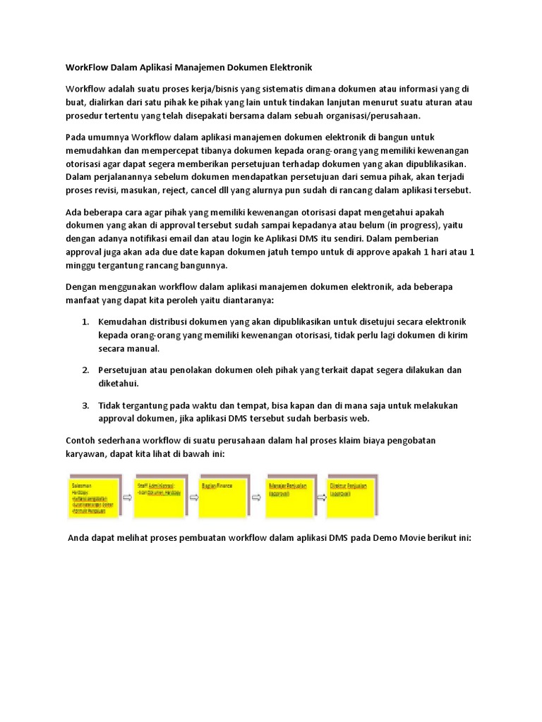 Workflow Manajemen Dokumen Elektronik | PDF