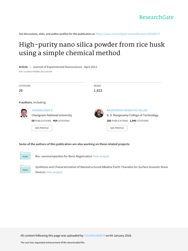 High-Purity Nano Silica Powder From | PDF | Silicon | Sodium Hydroxide