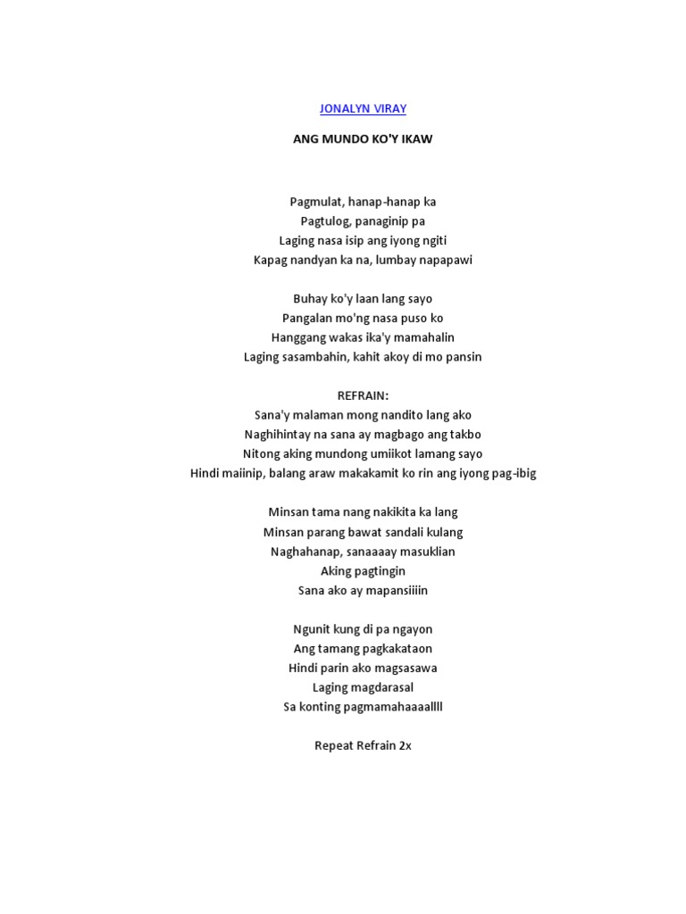 Ang Mundo Ko'y Ikaw | PDF