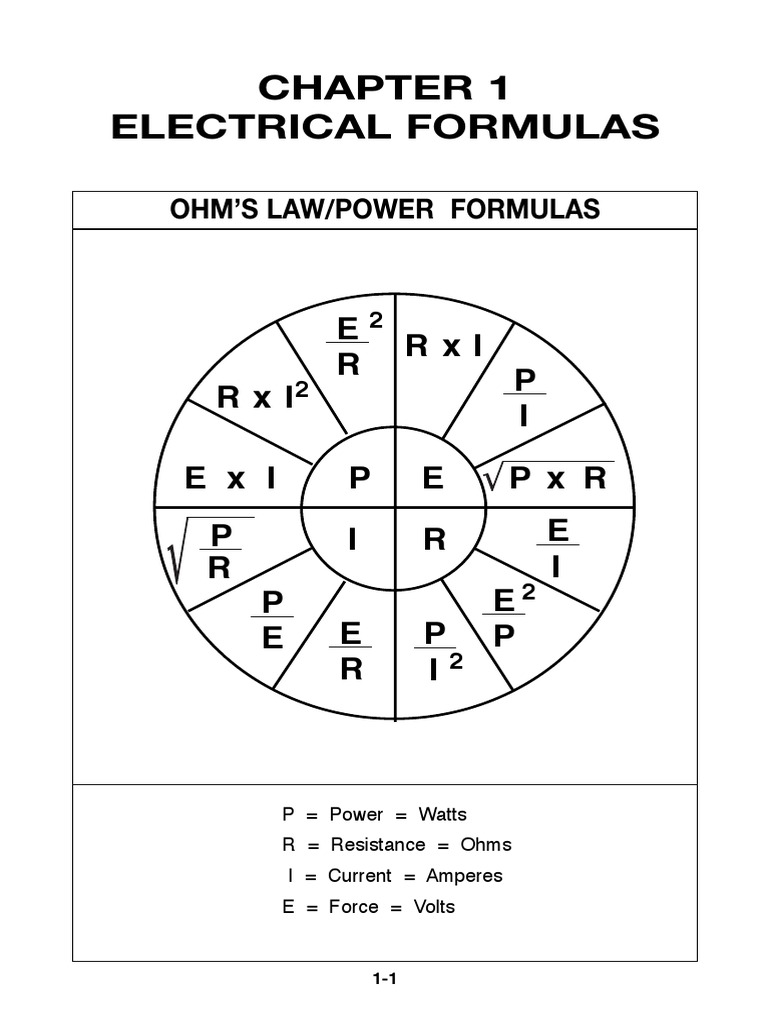 Electrical Formulas & Ohm's Law | PDF