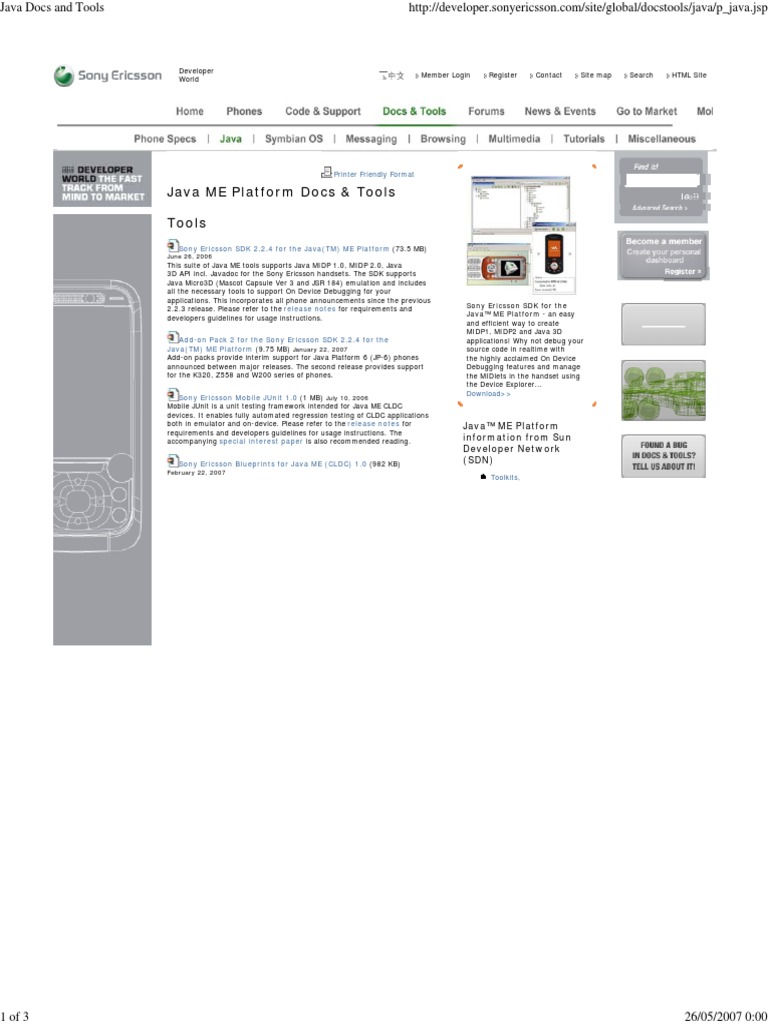 Sony Ericsson-Java Docs and Tools PDF | Download Free PDF | Eclipse ...