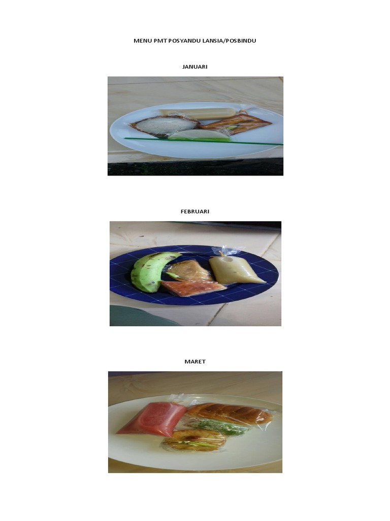 Menu PMT Posyandu Lansia | PDF