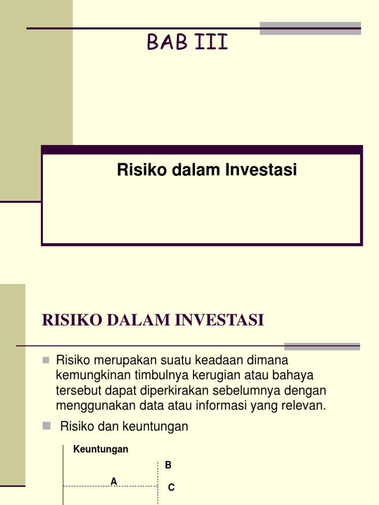 Risiko Dalam Investasi | PDF