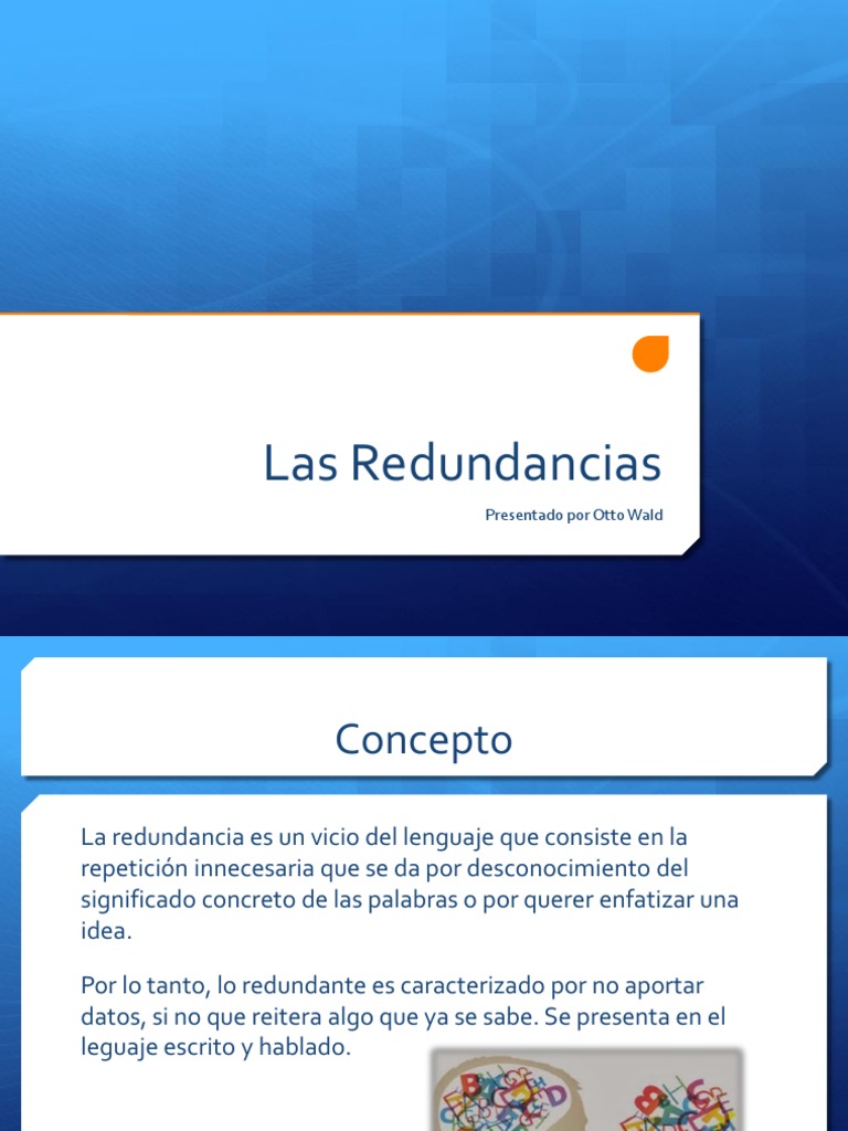 Redundancia: Concepto y Ejemplos | PDF | Palabra | Semiótica