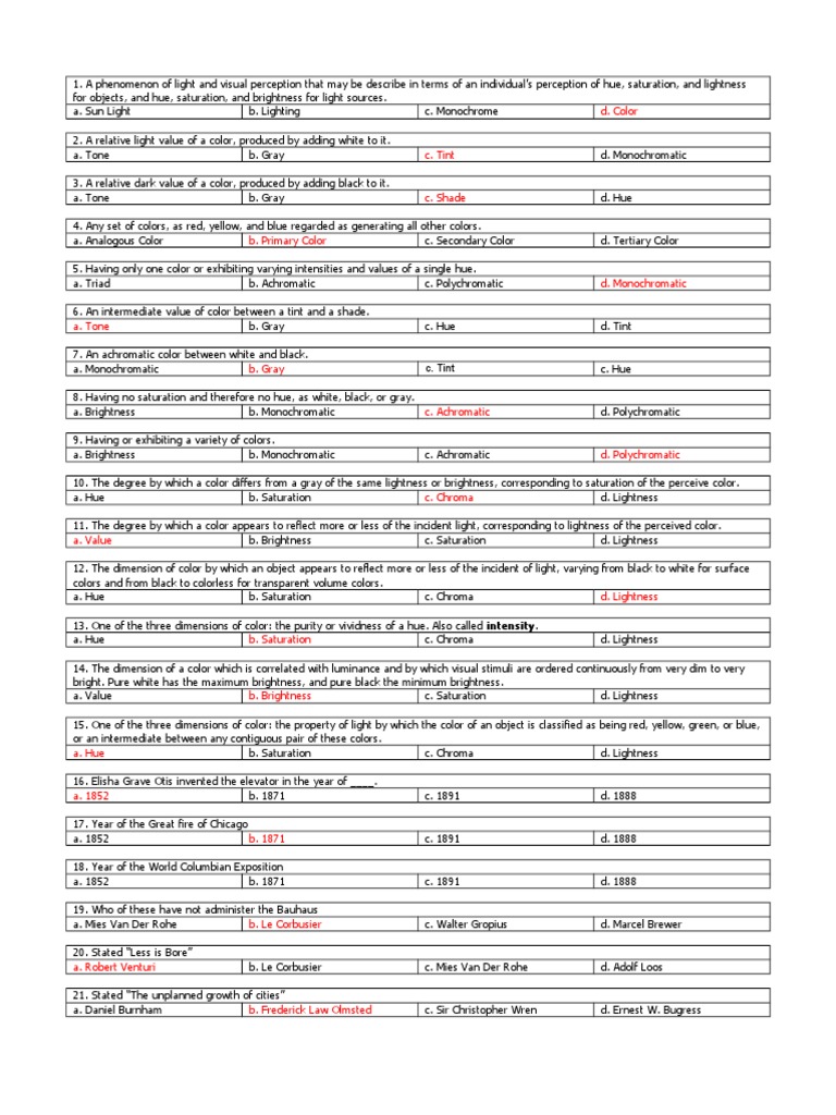 Mixed Questions With Some Answers | PDF