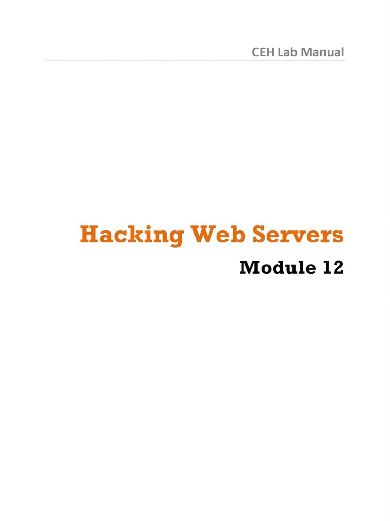 CEHv8 Module 12 - Hacking Webservers PDF | PDF