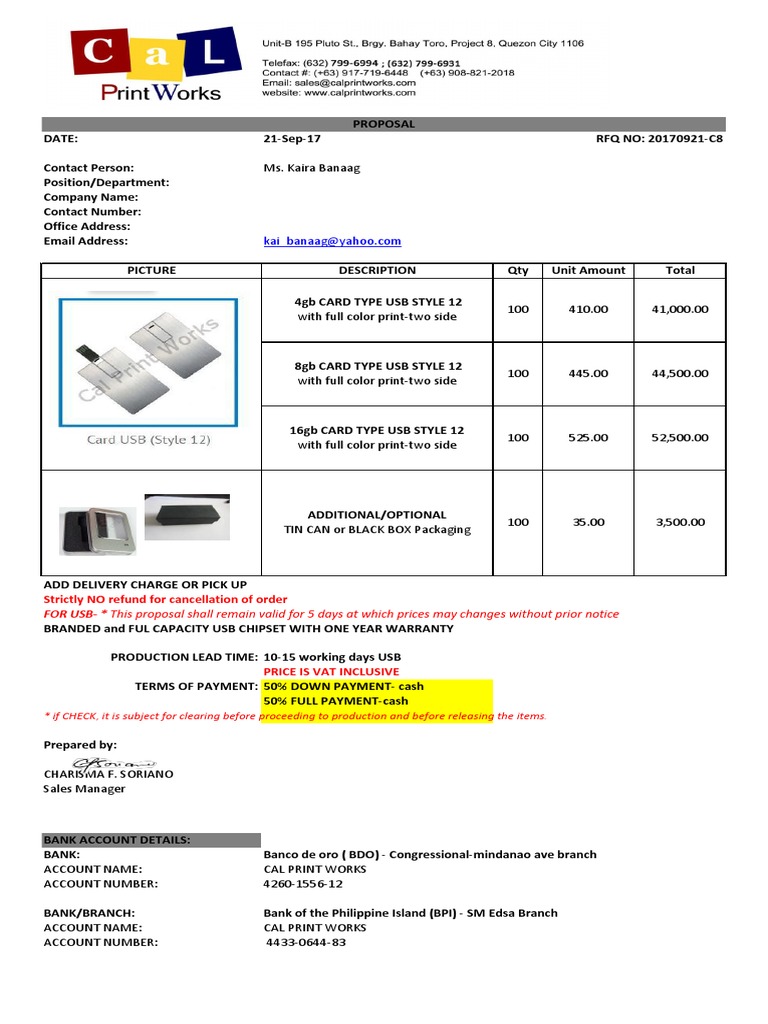 Proposal 2017-Kaira Banaag | PDF | Bdo Unibank | Payments