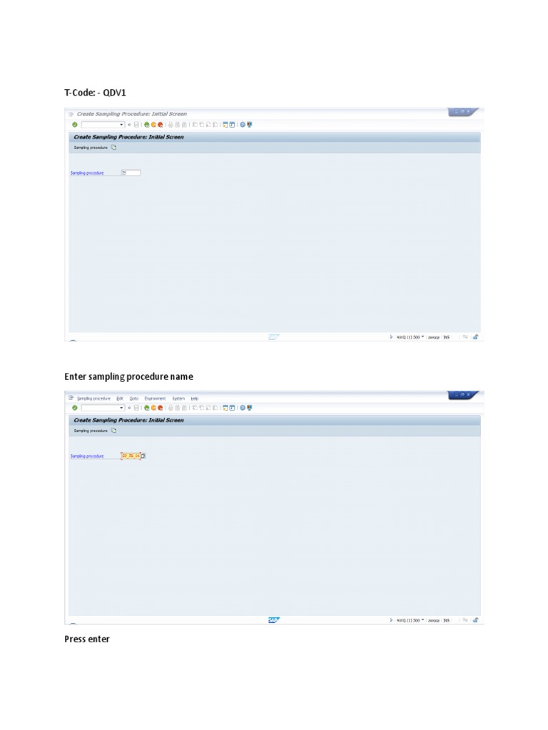 SAP QDV1 Sampling Procedure Guide | PDF | Business | Technology & Engineering