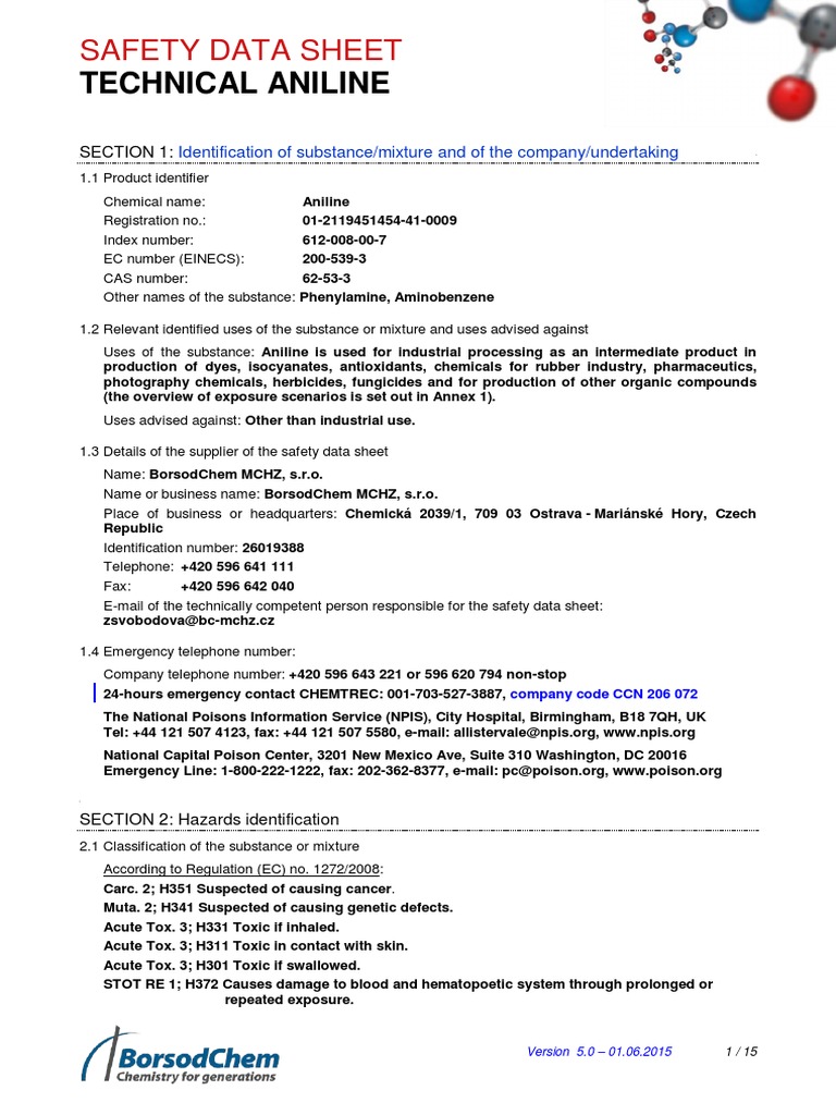 Aniline_MSDS.pdf | Toxicity | Safety
