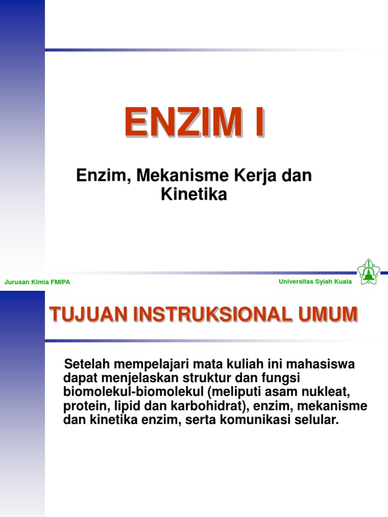 Enzim Dan Kinetika Enzim | PDF