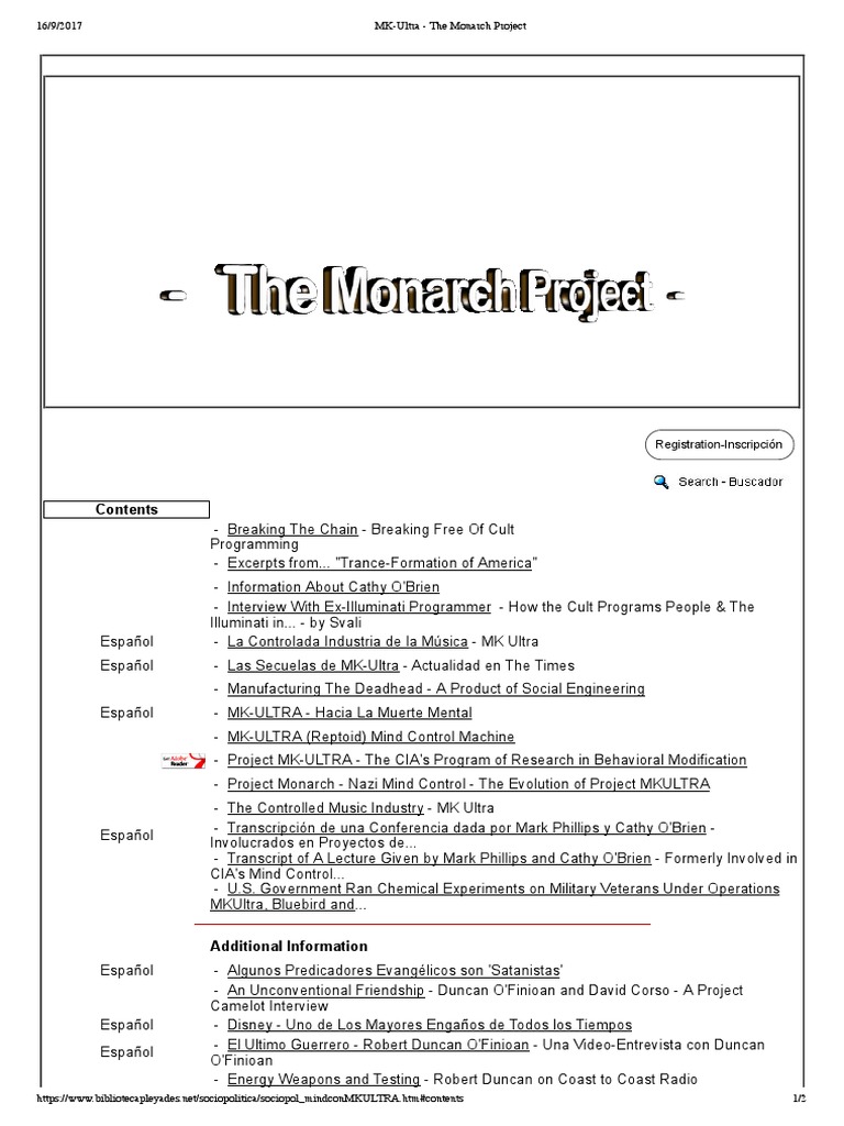 MK-Ultra - The Monarch Project | PDF | Central Intelligence Agency ...