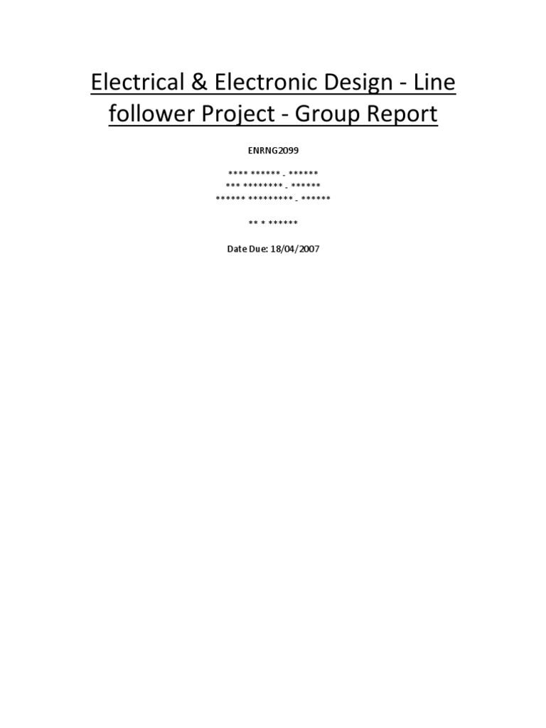 Electrical & Electronic Design - Line Follower Project - Group Report ...