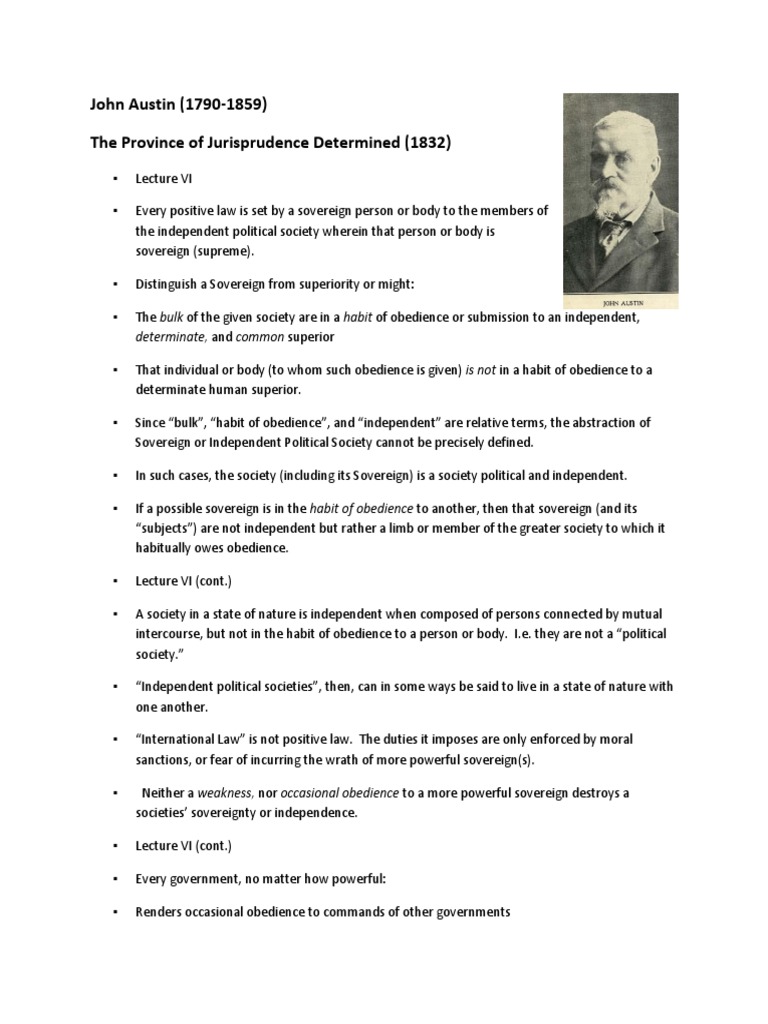 John Austin (1790-1859) The Province of Jurisprudence Determined (1832 ...