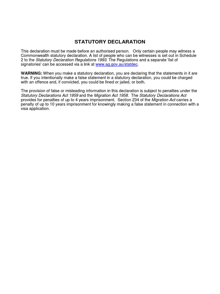 Character Statutory Declaration PDF | PDF | Criminal Record | Crime ...