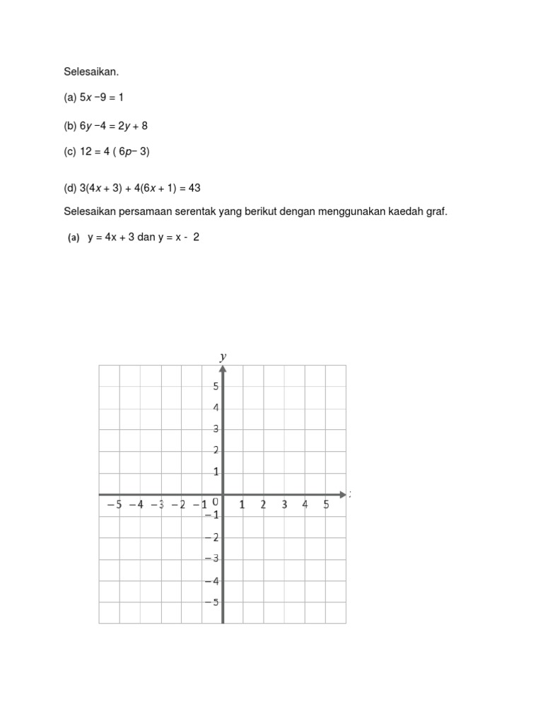 Persamaan Linear (Soalan) | PDF
