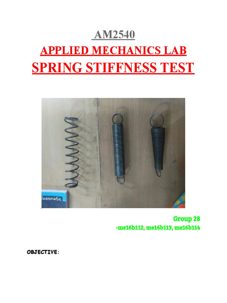 Spring: Stiffness Test | PDF | Mechanics | Physics