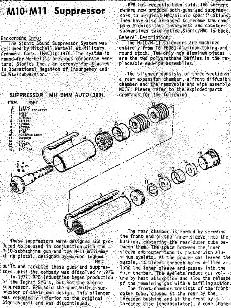 Firearms - ! - Ingram MAC-10 & MAC-11 Supressor PDF | PDF