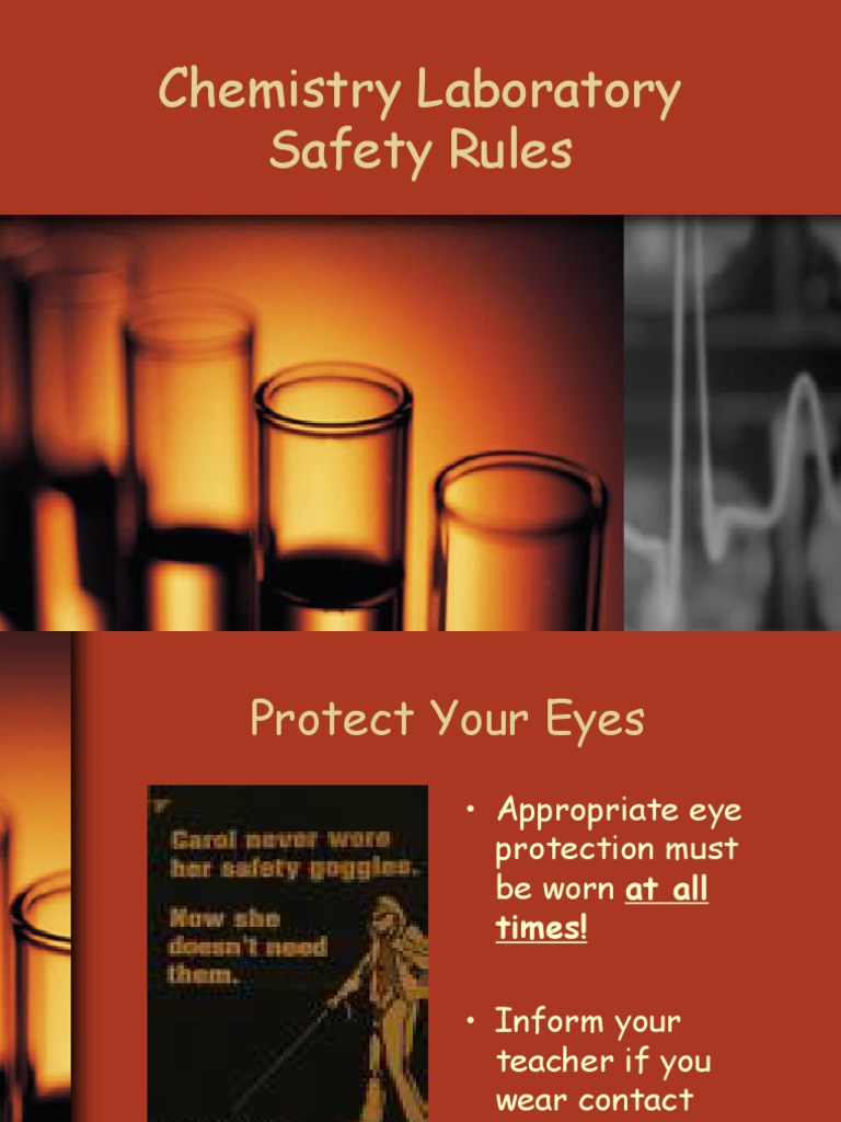 Chemistry Laboratory Safety Rules | PDF | Laboratories | Clothing