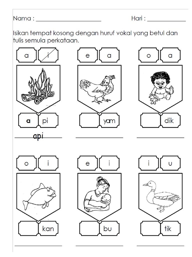 Latihan Huruf Vokal | PDF