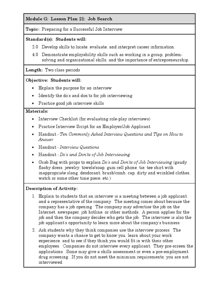 Successful Job Interview PDF | PDF | Job Interview | Interview