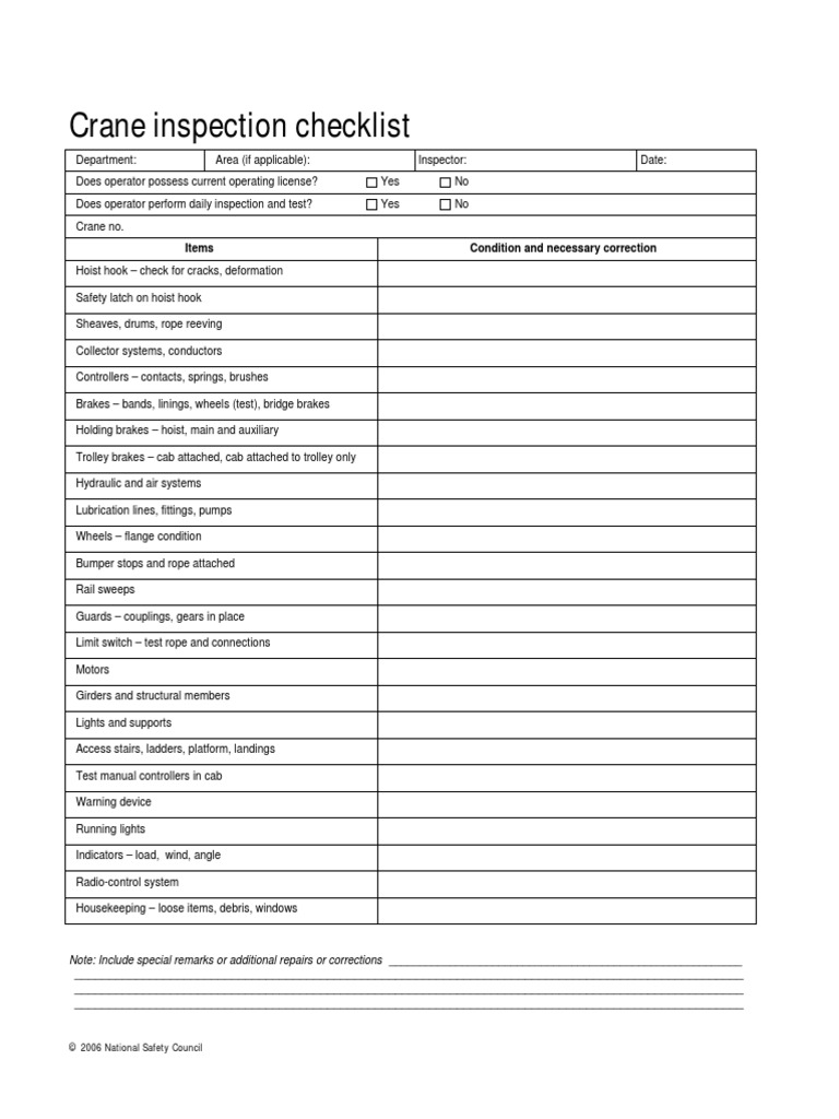 Crane Inspection PDF | PDF