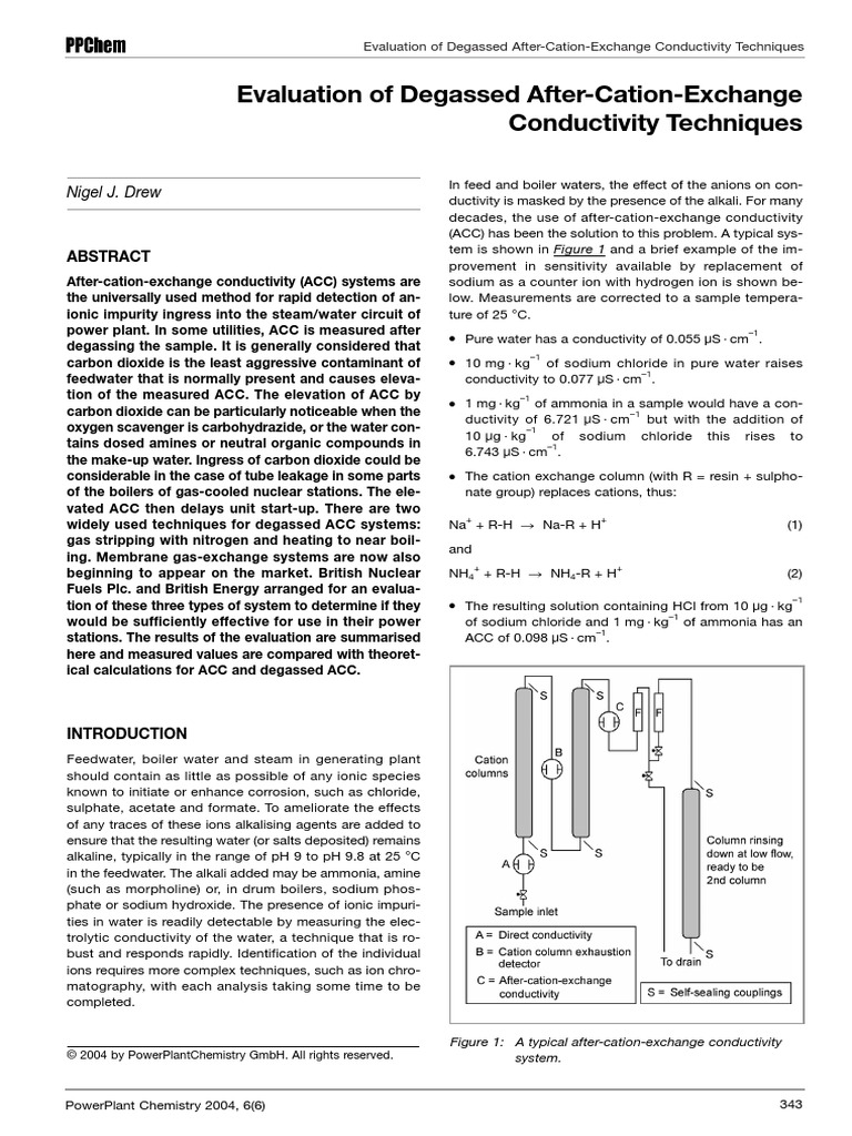 Cation Conductivity Monitoring: A Reality Check | PDF | Ion | Carbon ...