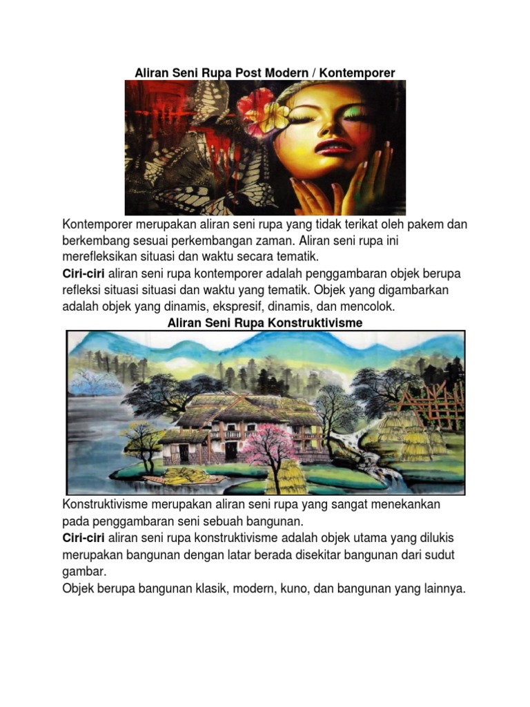 Ciri dan Contoh Seni Rupa Postmodern | PDF | Sejarah
