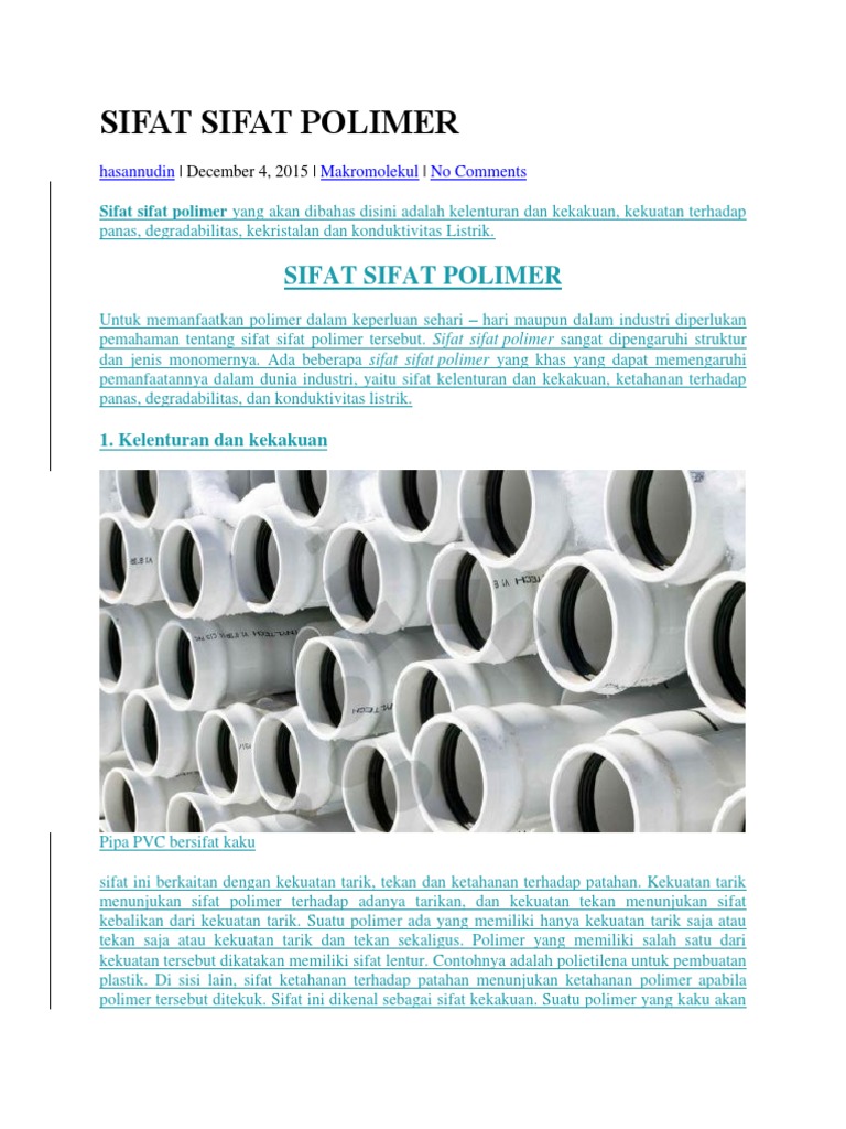 Sifat Sifat Polimer | PDF