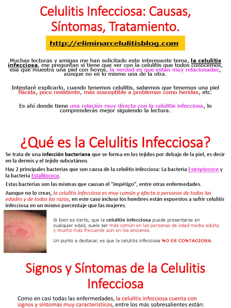 Celulitis Infecciosa: Causas, Sintomas y Tratamiento | Infección | Medicina