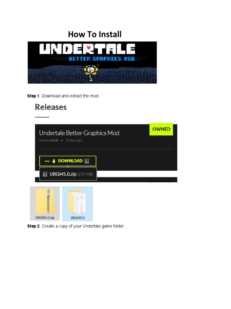 Howto Install Undertale Better Graphics Modv 5 Andup | PDF