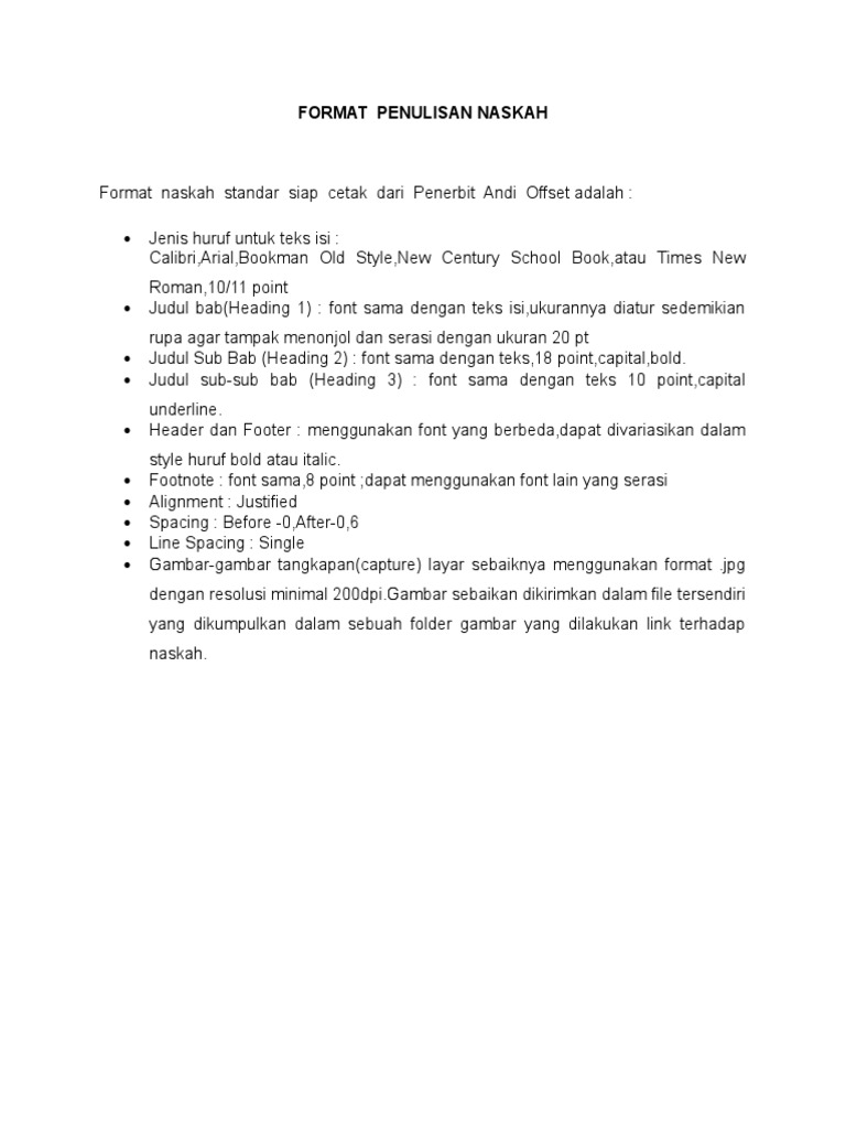 Format Penulisan Naskah Motivasi Untuk Menulis | PDF