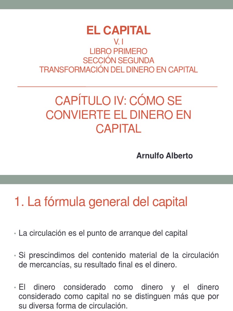 Capítulo IV El Capital | PDF | Capital (economía) | Bienes
