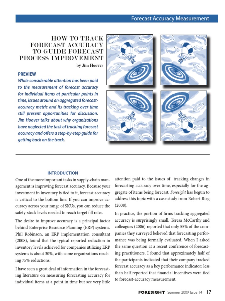How To Track Forecast Accuracy To Guide Forecast Process Improvement ...
