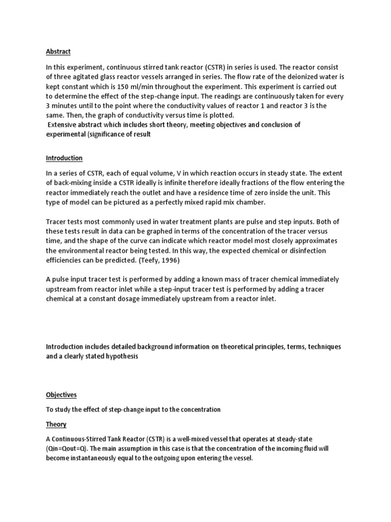 CSTR in Series | PDF | Chemical Engineering | Physical Sciences