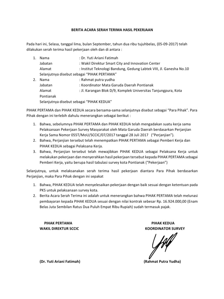 Template Berita Acara Pdf - Riset