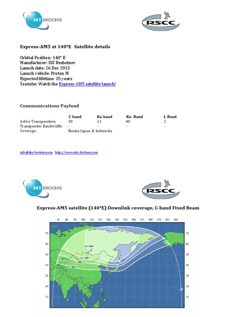 RSCC Express AM5 Satellite Footprint | PDF | Satellite | Space Programs