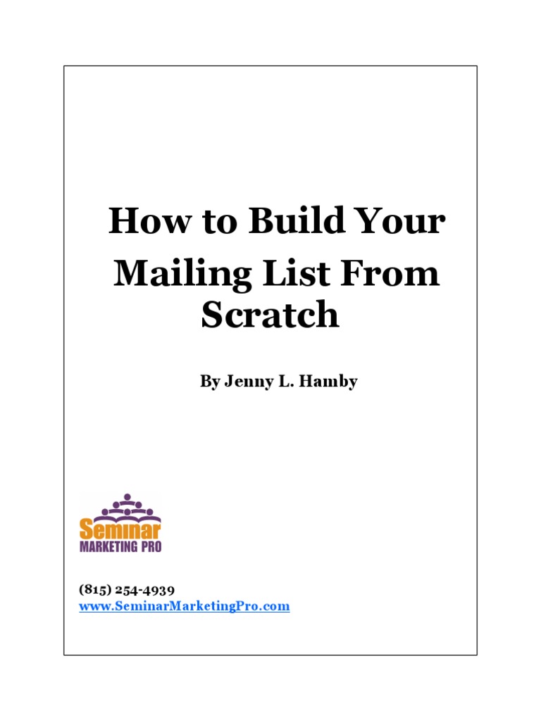 Build Mailing List From Scratch | Download Free PDF | Direct Marketing ...