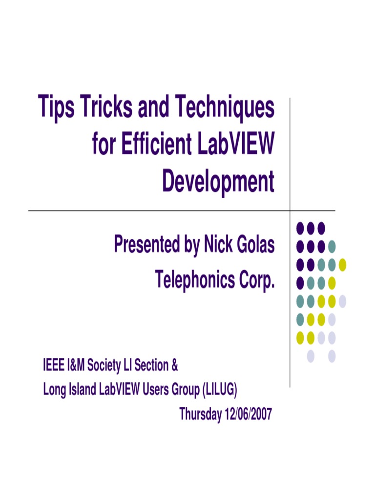 Tips Labview Development | PDF