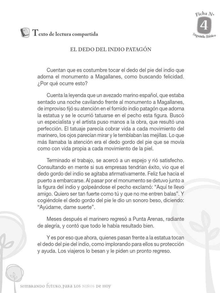 Ficha 4 - El Dedo Del Indio Patagón | PDF