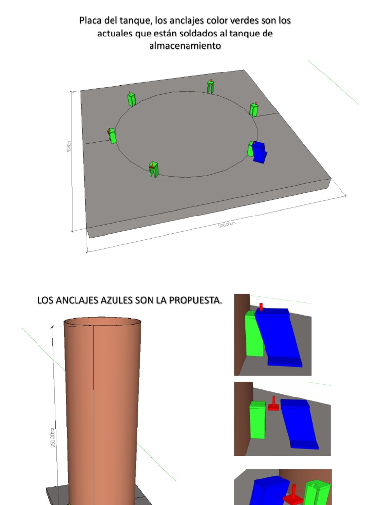 Anclajes de tanque: verdes actuales, azules propuestos | PDF | Ciencia ...