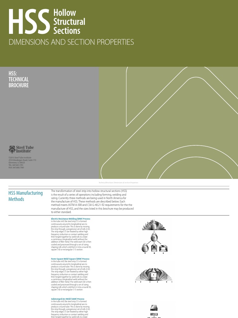 HSS Dimensions Section Properties PDF | PDF | Welding | Construction