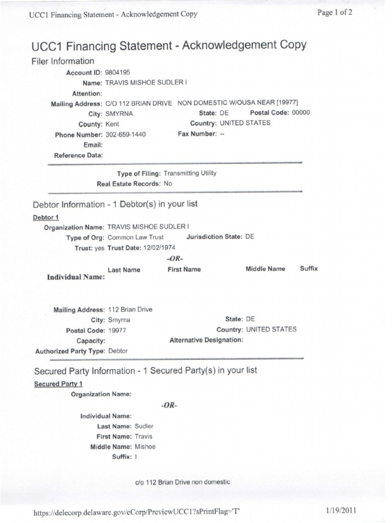 Ucc 1 Financing Statement PDF | PDF