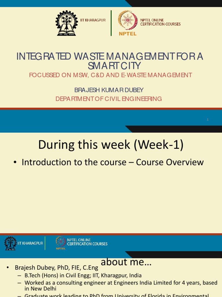 Week-1 Material - Introduction To SWM | PDF | Landfill | Municipal ...