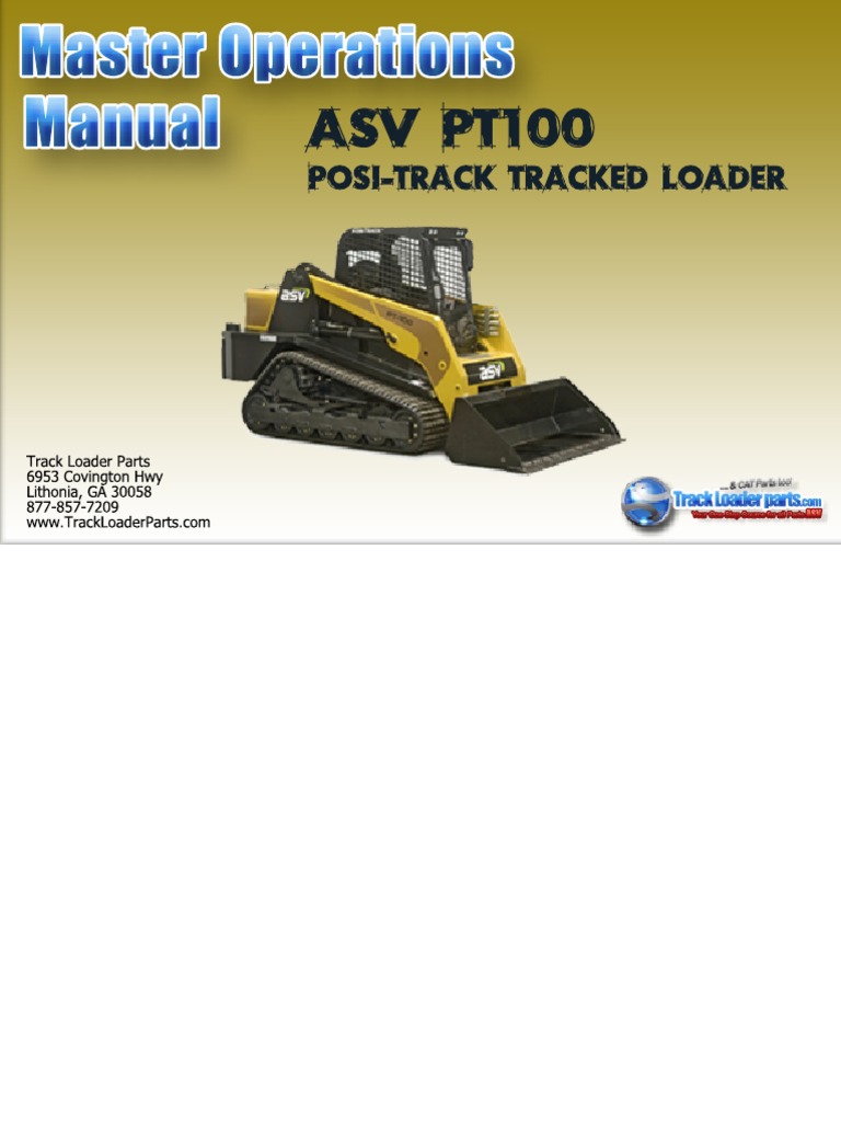 ASV PT100 Operations Manual | PDF | Screw | Switch