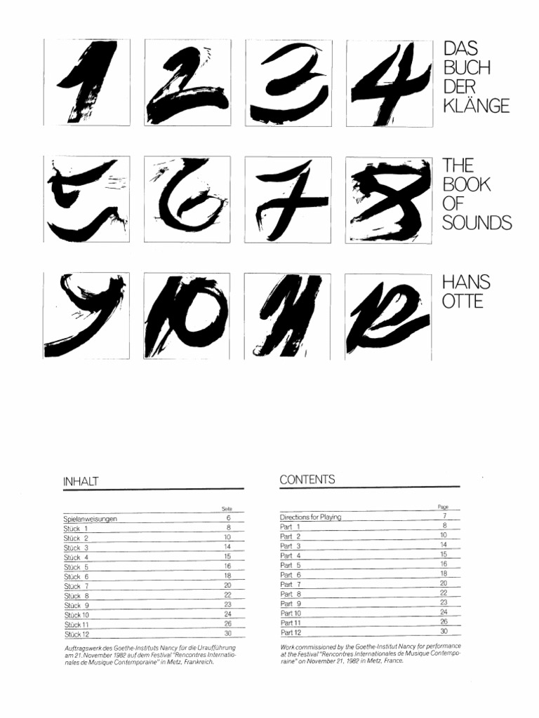 Hans Otte - The Book of Sounds PDF | PDF