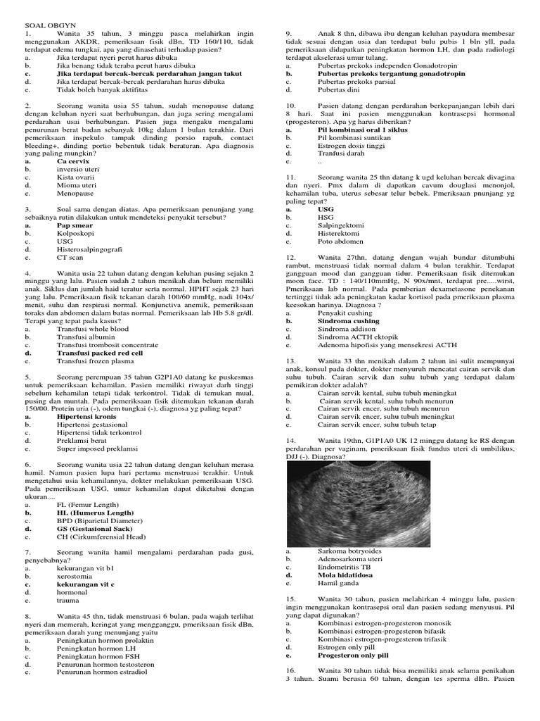 Soal Obgyn Kirim Ipad | PDF