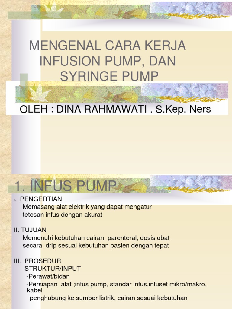Syringe Pump Dan Infus Pump | PDF