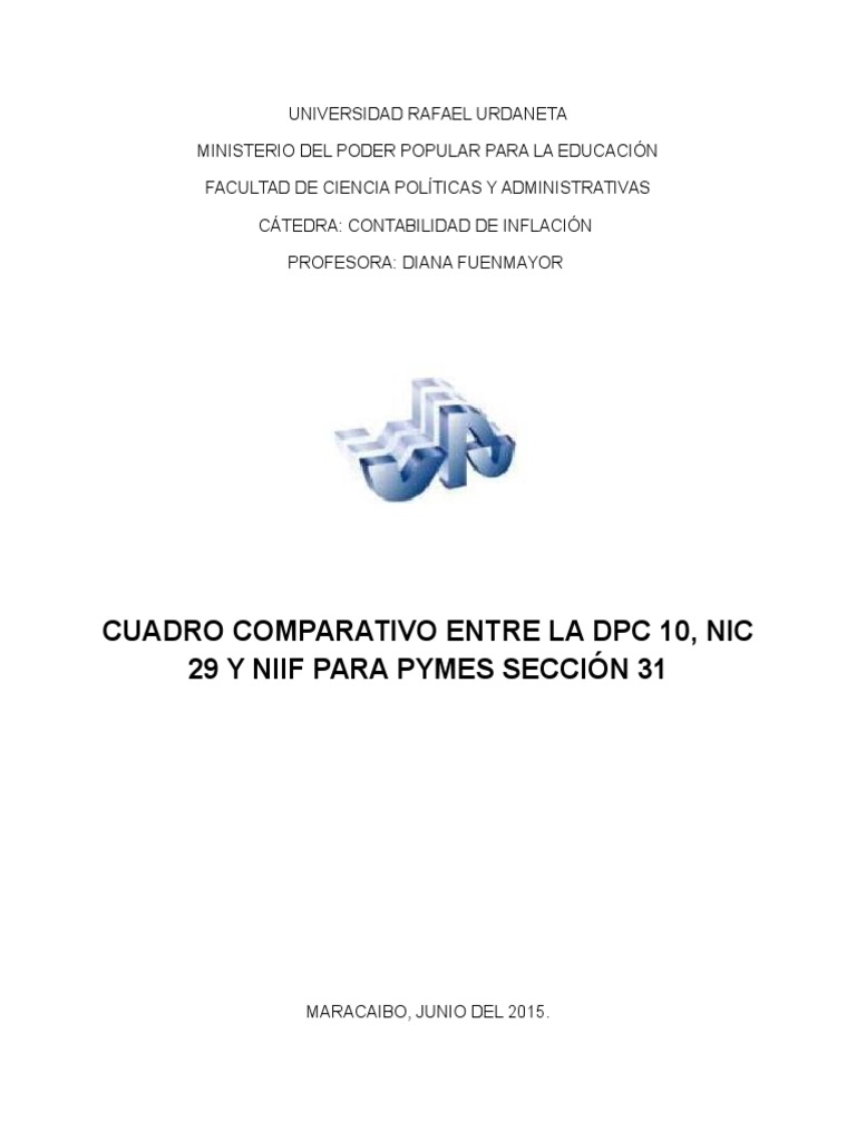 Cuadro Comparativo Entre La DPC 10 Nic 29 y Niif para Pymes Seccion 31 | PDF | normas ...